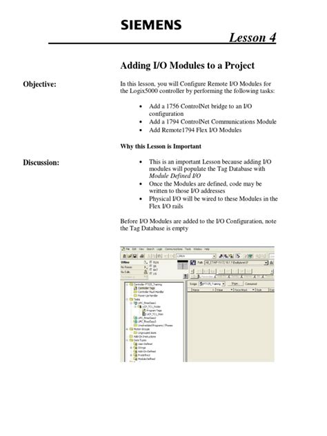 Lesson04 Adding Io Mod Siemens Pdf Computer Network Databases