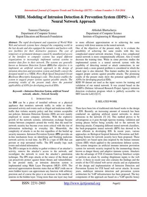 Pdf Vhdl Modeling Of Intrusion Detection And Prevention System Idps