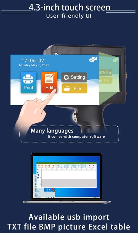 Portable Handheld Inkjet Printer For Bottle Inkjet Printer Batch Coding Machine Handheld