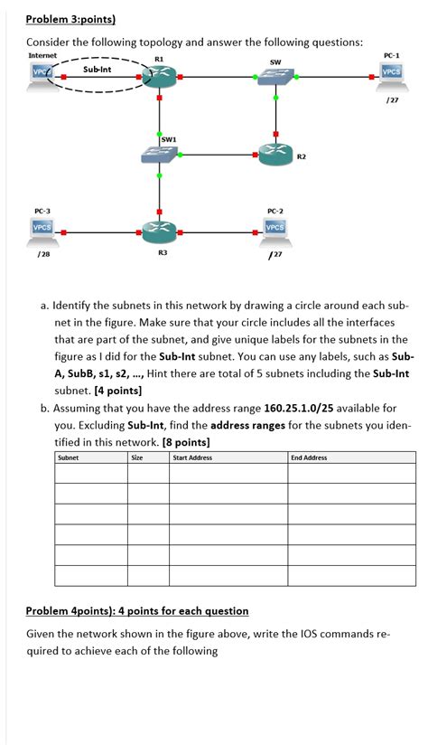 Solved Problem 3 Points Consider The Following Topology And