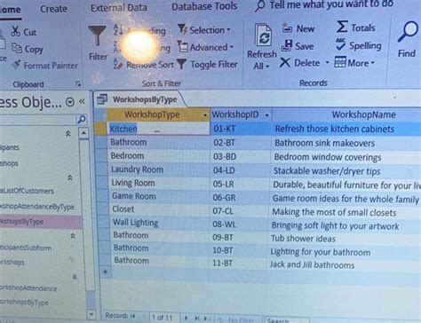 Solved Task Instructions In Datasheet View Of The Workshops