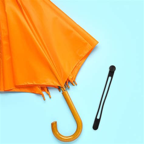 Ysnoowe Black Silicone Umbrella Tie Strap For Cord Organization And