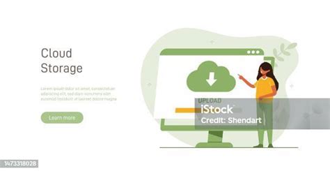 클라우드 기술 그림 개념입니다 인터넷을 통해 파일을 교환하는 사람들 클라우드 서비스 온라인 데이터 저장 및 전송 정보 백업 현대 평면 벡터 그림입니다 개념에 대한 스톡 벡터