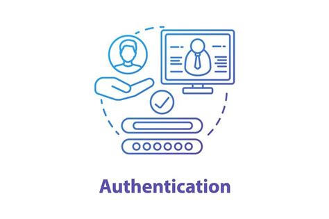 Authentication Concept Icon Line Illustration Concept Outline Drawings