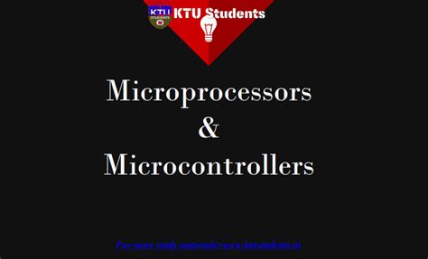 Note For Microprocessors And Microcontrollers Cs305 Module 1 Ktu