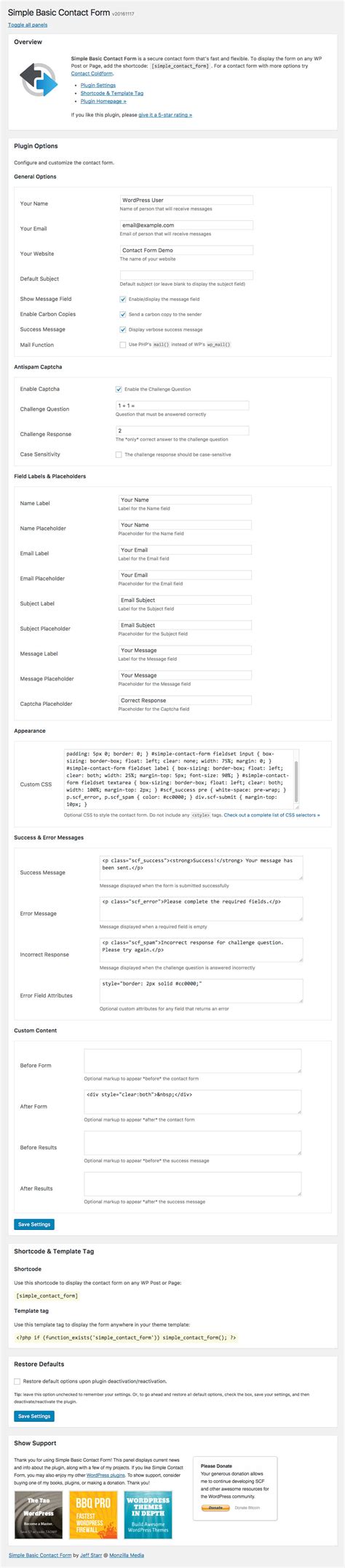 Wordpress Plugin Simple Basic Contact Form Perishable Press