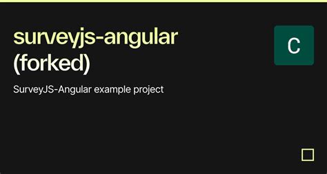 Survey Creator Angular Examples Codesandbox