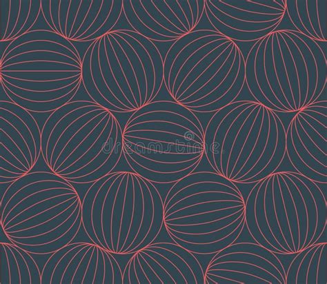 Wireframe Sphere Shapes Outline Seamless Pattern Vector Neat Abstract