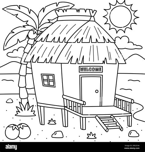 Nipa Hut Drawing