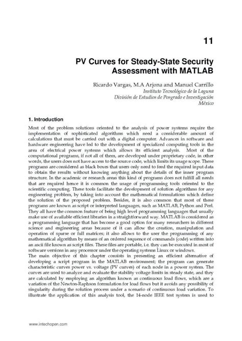 Pdf Pv Curves For Steady State Security Assessment With Matlabpv Curves For Steady State