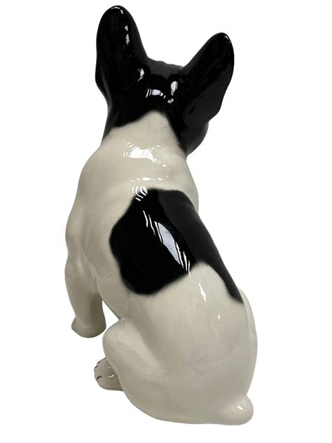Marvelous French Bulldog Pug Dogs Ceramic Statue Sculpture Vintage