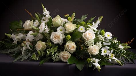 녹색 장례식을 위한 흰색 관 꽃 장례식 꽃꽂이 사진 배경 일러스트 및 사진 무료 다운로드 Pngtree