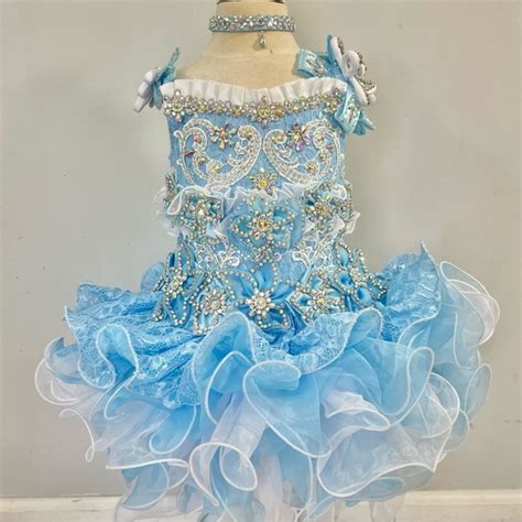 Dresses Girls Glitz Pageant Birthday Princess Cupcake Dressblue And