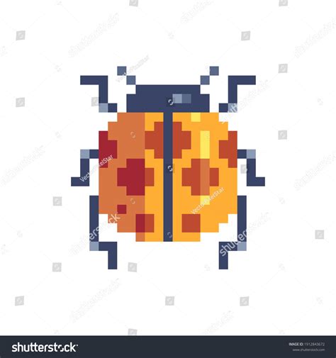 Ladybug Pixel Art Bug Insect Icon Stock Vector Royalty Free 1912843672 Shutterstock