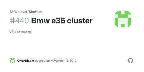 Bmw E36 Cluster · Issue 440 · Shwoteversimhub · Github