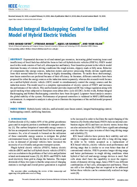 Pdf Robust Integral Backstepping Control For Unified Model Of Hybrid