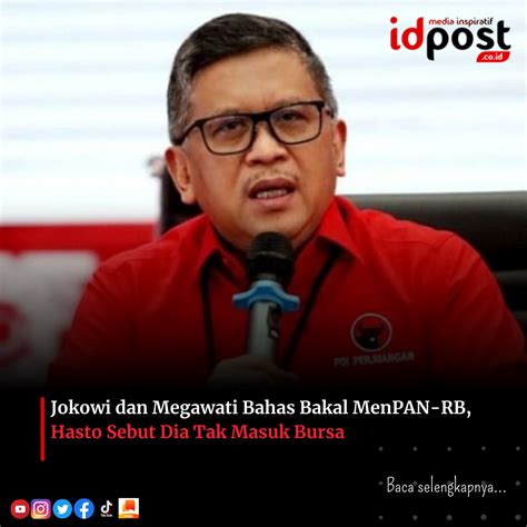 Id Sekretaris Jenderal Pdi Perjuangan Hasto