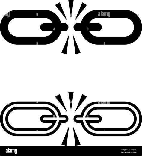 Broken Link Icon Broken Chain Link Design Vector Art Illustration