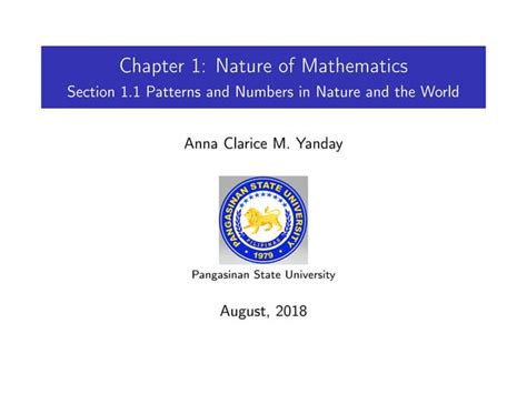 Mathematics In The Modern World Lecture PDF