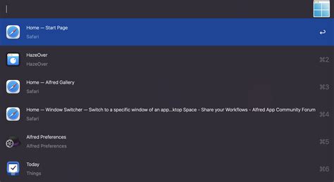 window switcher — switch to a specific window of an app in the current