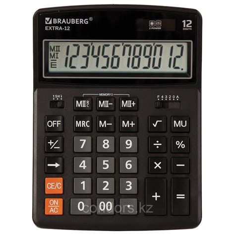 Калькулятор настольный BRAUBERG EXTRA-12-BK (206x155 мм), 12 разрядов ...