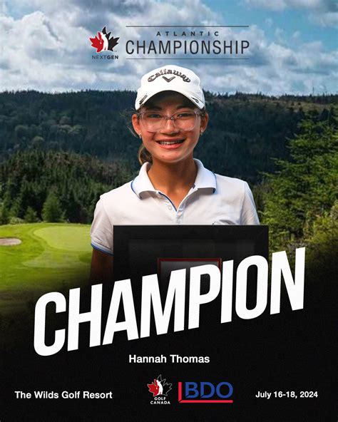 Golf Canada Congratulations To Hannah Thomas And Bode