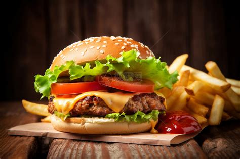 美味的汉堡套餐高清图片下载 正版图片600256920 摄图网