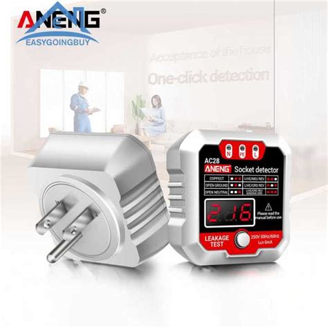 Aneng Ac28 Smart Digital Outlet Socket Tester Lcd Voltage Test Socket