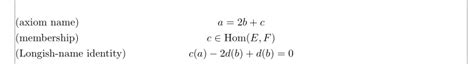 Math Mode Description Inside System Of Equations And Centering Tex