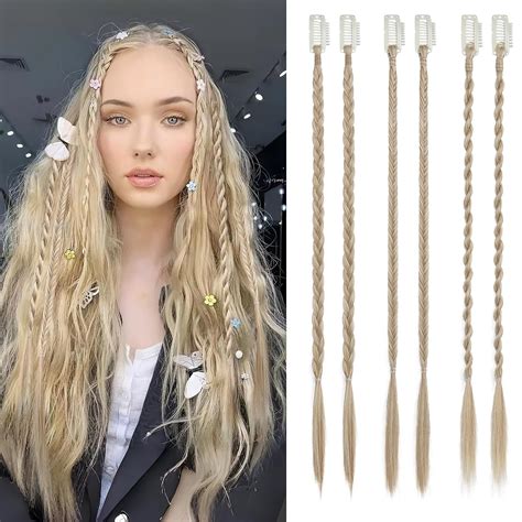 Reecho 6pcs Clip In Braid Hair Extensions For Women 14