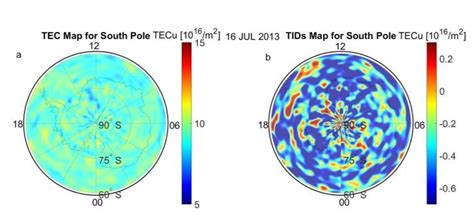 an example of smoothed tec and b spline method calculated tids map for