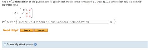[solved] find a plu factorization of the given matrix a