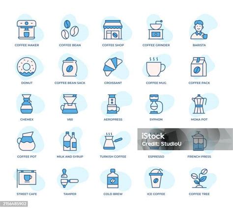 커피 숍 아이콘 세트커피 필수품과 카페 문화의 벡터 일러스트레이션 모카에 대한 스톡 벡터 아트 및 기타 이미지 모카 아이콘 벡터 Istock