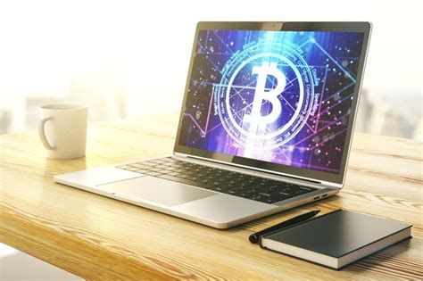 Premium Photo Creative Bitcoin Concept On Modern Computer Monitor 3d Rendering