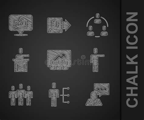 Set Project Team Base User Of Man In Business Suit Speech Bubble Chat Head Hunting Users