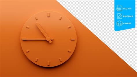 Premium Psd Minimal Orange Clock 0945 Quarter To Ten O39clock 0945 Or Nine Forty Five 3d