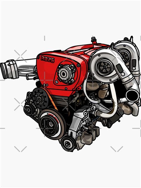Rb26 Engine Sticker For Sale By Avinn Redbubble