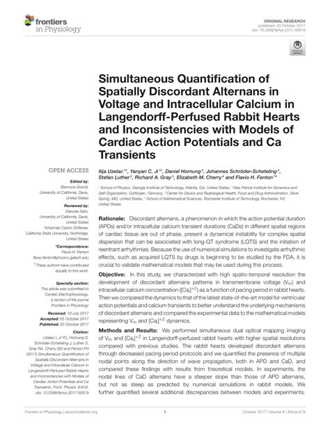 Pdf Simultaneous Quantification Of Spatially Discordant Alternans In