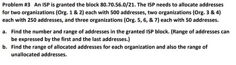 solved problem 3 an isp is granted the block 80 70 56 0 21