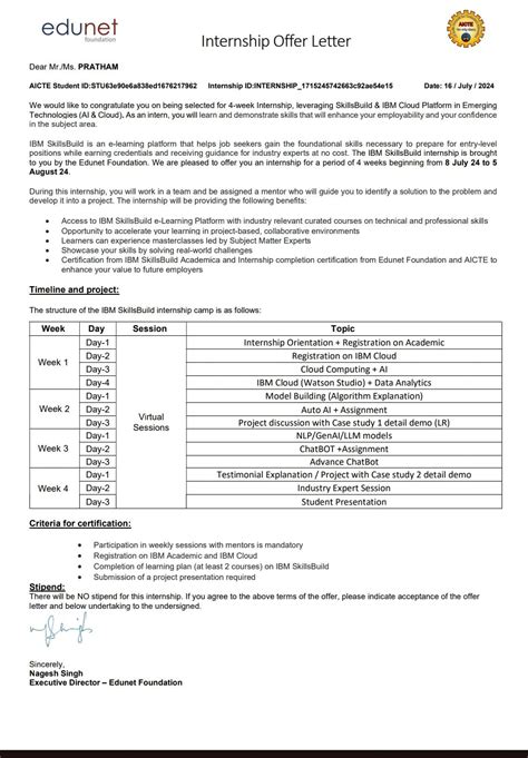 pratham on linkedin ibm internship ai cloudcomputing