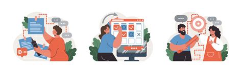 Progress Set Work Optimization And Efficiency Vector Image