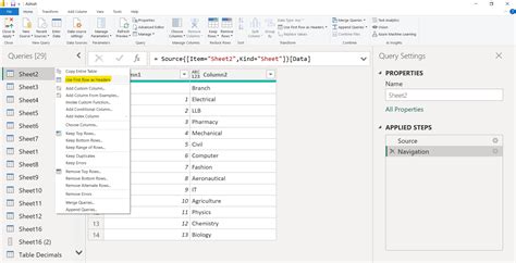 Promote And Demote Headers In Power Bi