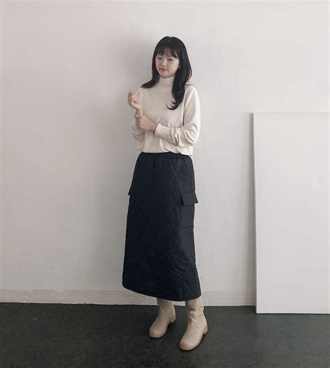 26 38 퀼팅 패딩 스커트 빅사이즈 누빔 겨울롱스커트 55 66 77 88 99 100