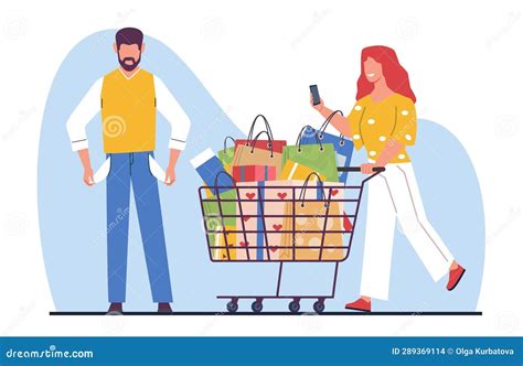 Shopping Addiction Consumerism Problem Concept Sketch Hand Drawn