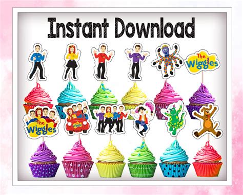 Wiggles Birthday Cupcake Topper Picks Etsy