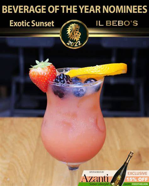 Exotic Sunset Il Bebos Ftlionawards 2022 Beverage Of The Year