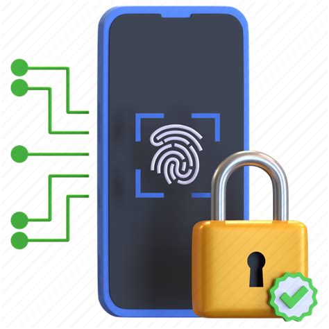 smartphone fingerprint lock protection system illustration