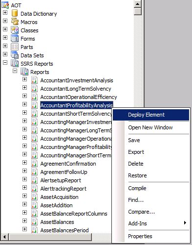 Axapta Vs Me How To Deploy All Ax2012 Report