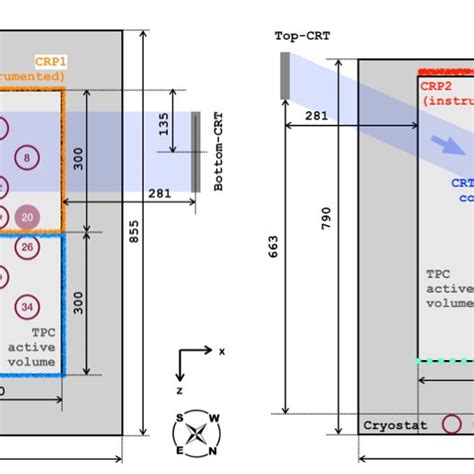 views of protodune dp dimensions and positions of the major elements