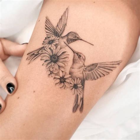 Elegant Hummingbird Tattoo Ideas With Flowers For Women Small Designs
